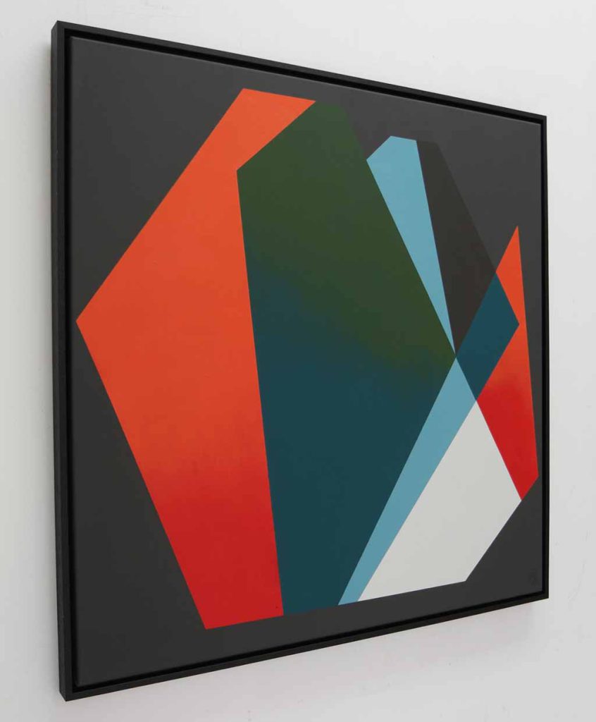 Modern Geometrisch Schilderij | Diamond Red Blue Whale | Roxier