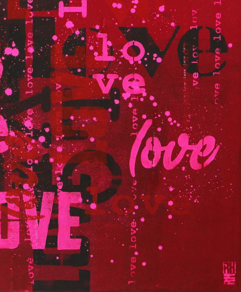 Romantisch Schilderij | LOVE in Red | Art Gallery roxier | Rotterdam