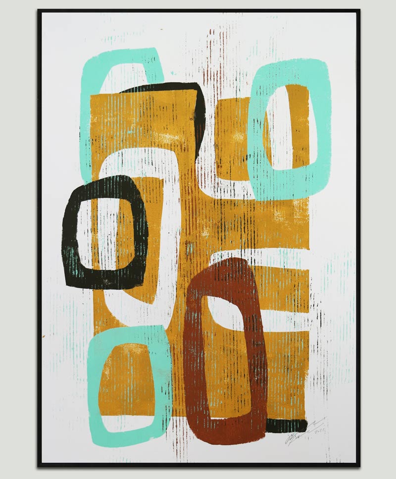 Modern Kunstwerk op Papier | Round & Round 7 | Art Gallery roxier