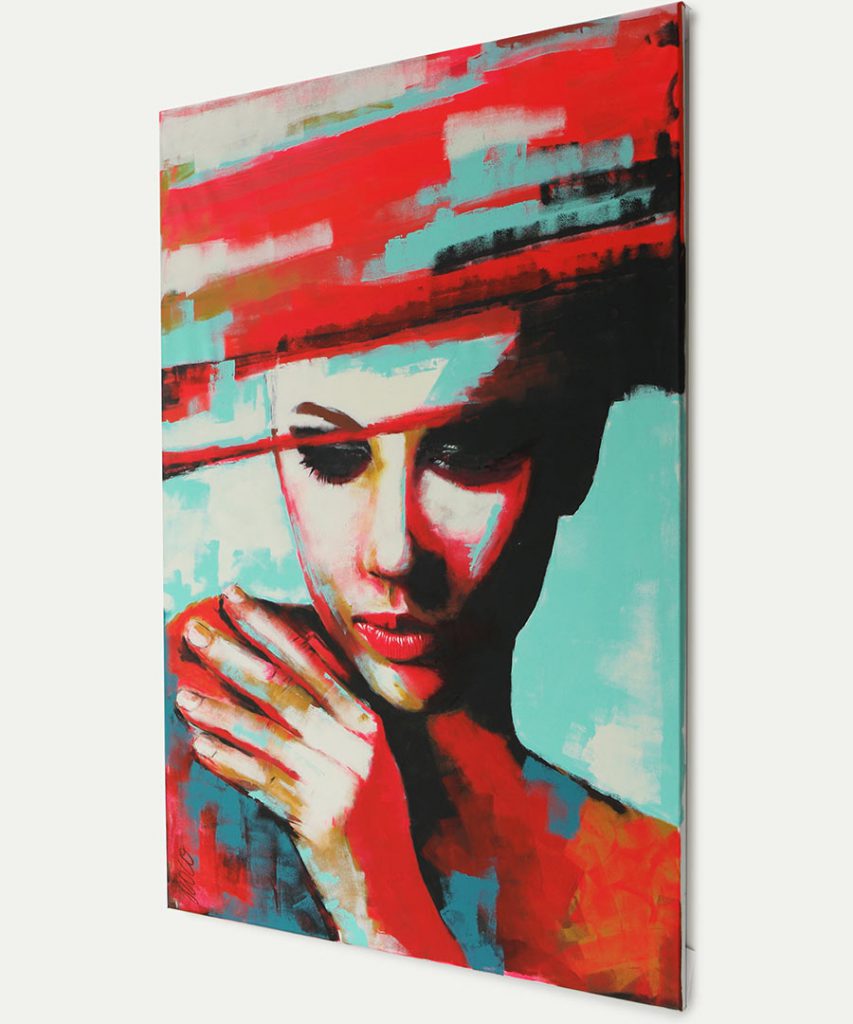 Portret Schilderij | Red | Handgeschilderd | Art Gallery roxier | Rotterdam